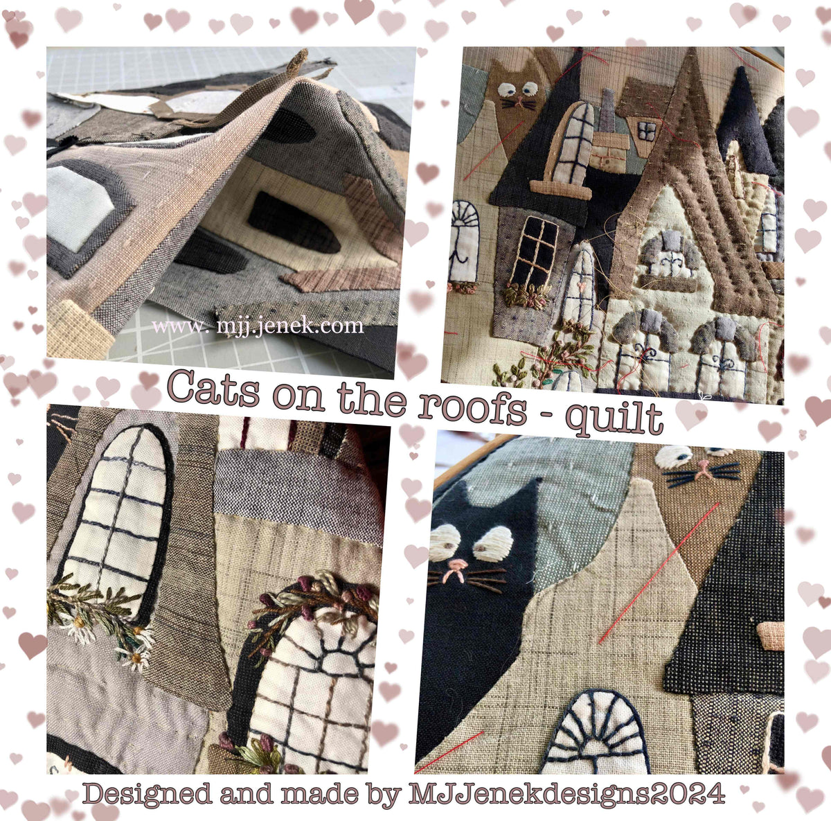 Cats on the roofs - Quilt pattern by MJJenek , quilt Margott Jenek ...